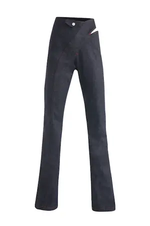 JENDUE Davidson Cut Out Wide Leg Trousers - Deep Blue
