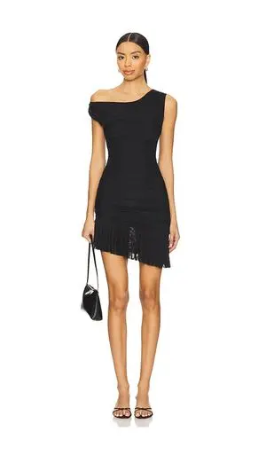 Superdown Asymmetrical Ruffled Mini Dress