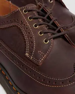 Dr. Martens 3989 Crazy Horse Leather Brogue Shoes - Brown