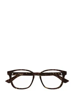 Alexander McQueen Alexander McQueen Eyewear Square Frame Eyeglasses - Brown
