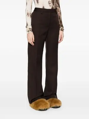 Off-White Virgin Wool Wide-leg Trousers