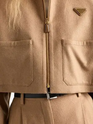 Prada Camel Hair Blouson Jacket - Brown