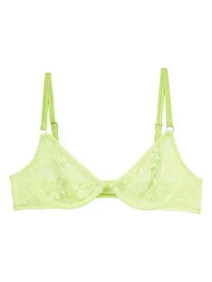 Fleur Du Mal Le Stretch Lace Demi Bra - Green