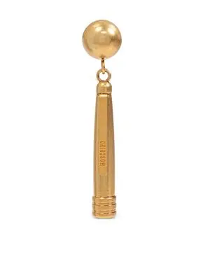Moschino Engraved Clip-on Drop Earrings - Gold