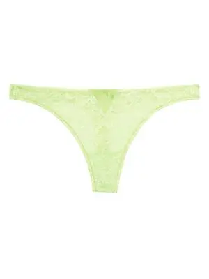 Fleur Du Mal Le Stretch Lace Thong - Green