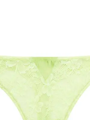 FLEUR DU MAL Le Stretch Lace Thong - Green