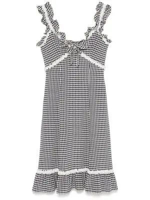 Alessandra Rich Grid-pattern Midi Dress