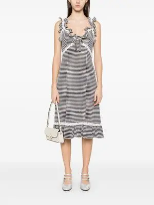 Alessandra Rich Grid-pattern Midi Dress