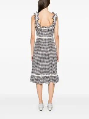 Alessandra Rich Grid-pattern Midi Dress