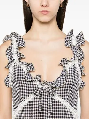 Alessandra Rich Grid-pattern Midi Dress