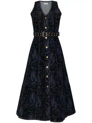 GANNI V-neck Midi Dress