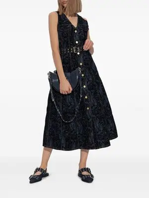 GANNI V-neck Midi Dress