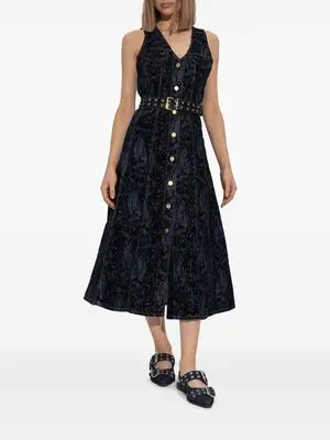 GANNI V-neck Midi Dress