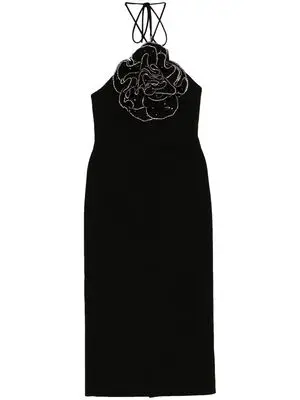 Rebecca Vallance Eliana Halter Midi Dress - Black