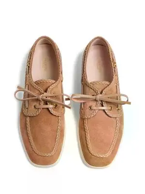 Valentino Garavani Palm Avenue Braided-edge Boat Shoes - Brown