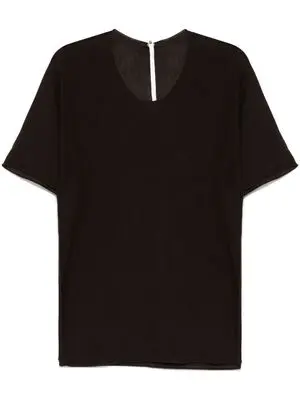LABEL UNDER CONSTRUCTION Raw Edge T-shirt - Brown