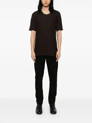 LABEL UNDER CONSTRUCTION Raw Edge T-shirt - Brown