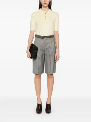 Loulou De Saison Check-pattern Shorts - Grey