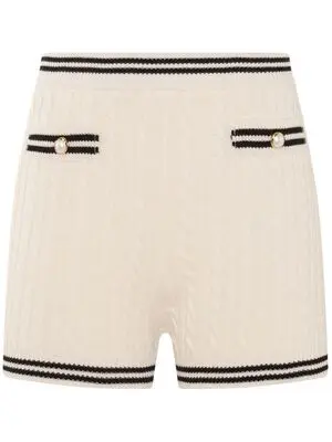 Alessandra Rich Cable-knit Shorts - White