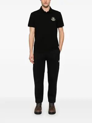 Moncler Year Of The Snake-patch Polo Shirt - Black