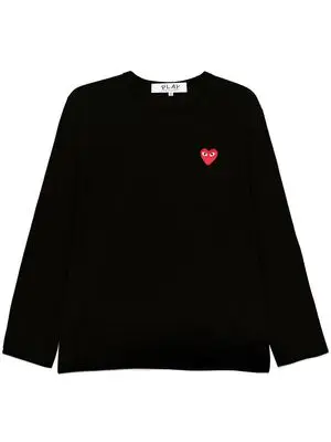 Play Comme Des Garcon Heart-patch T-shirt - Black