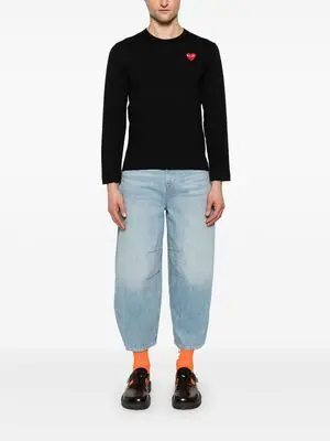 Play Comme Des Garcon Heart-patch T-shirt - Black