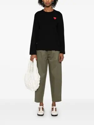 Play Comme Des Garcon Heart-patch T-shirt - Black