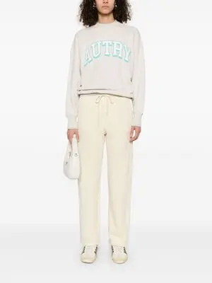 AUTRY Embroidered-logo Trousers - Neutrals