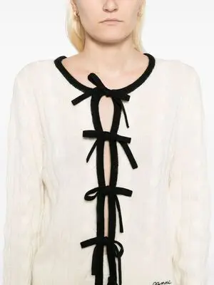 GANNI Lace-up Fastening Cardigan
