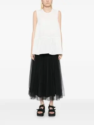 Cecilie Bahnsen Asta Tiered Top - White