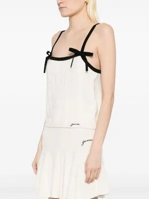 GANNI Bow-detailed Vest - White