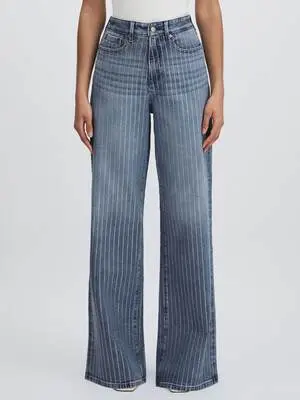 Good American Crystal-stripe Relaxed Jeans