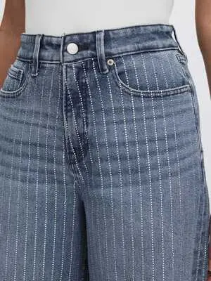 Good American Crystal-stripe Relaxed Jeans