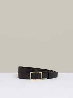 REISS Mateo Leather Belt - Black