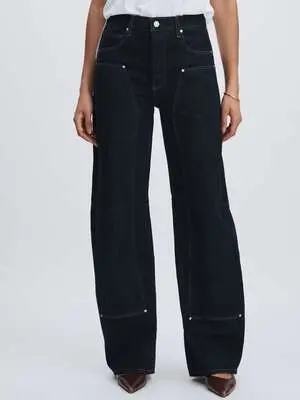 Paige Arellia Barrel-leg Jeans - Black/navy
