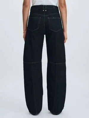 Paige Arellia Barrel-leg Jeans - Black/navy