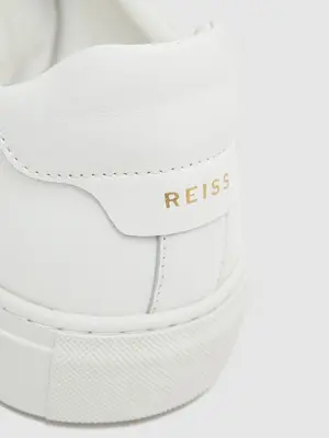 REISS Finley Leather Low-top Trainers - White