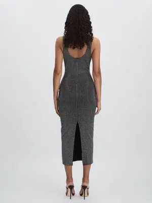 good american bodycon dress Good American sculpting sweetheart midi dress in berry sorbet