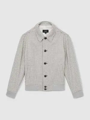 REISS Benny Dogtooth-check Blouson Jacket