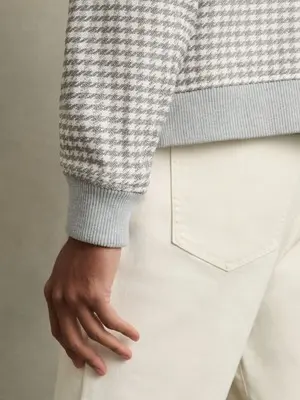 REISS Benny Dogtooth-check Blouson Jacket
