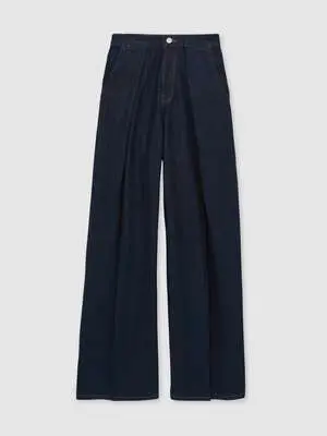 Good American Wide-leg Pleated Jeans
