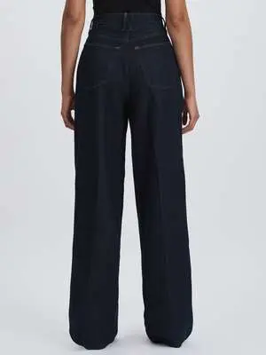 Good American Wide-leg Pleated Jeans