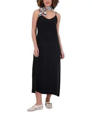 POINT Brushed A-line Slip Dress - Black
