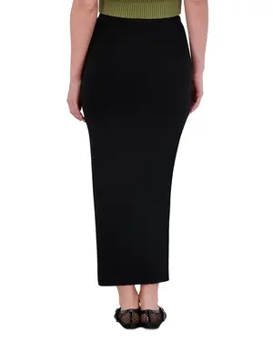 POINT Slim Rib Knit Skirt - Black