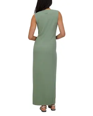 POINT Sleeveless Crewneck Straight Dress - Sage
