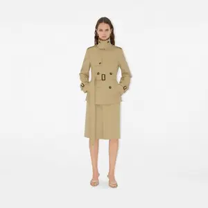 Burberry Cotton Blend Trench Jacket - Beige