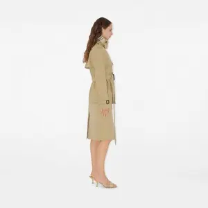 Burberry Cotton Blend Trench Jacket - Beige