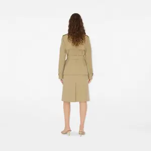 Burberry Cotton Blend Trench Jacket - Beige