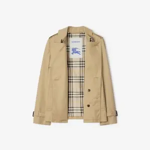 Burberry Cotton Blend Trench Jacket - Beige