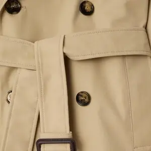 Burberry Cotton Blend Trench Jacket - Beige